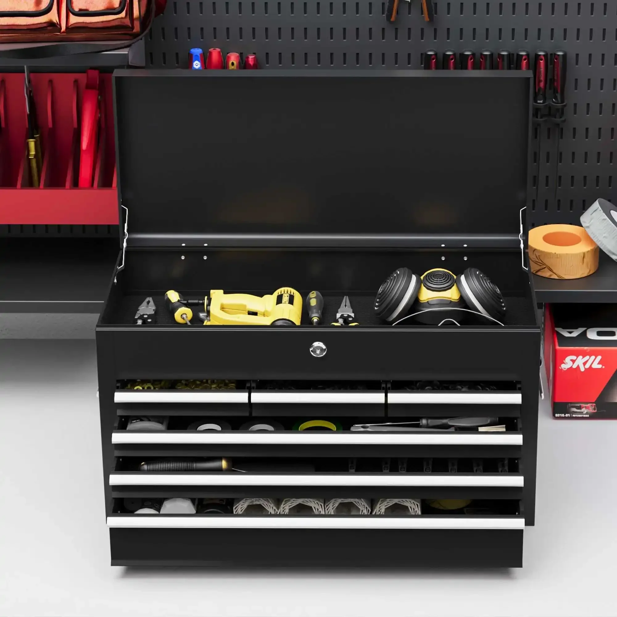 Tool box, tool box without tools, with 6 drawers, lockable, tool box ...