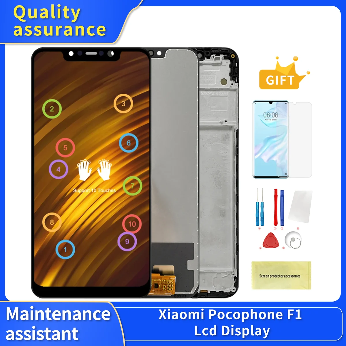 الأصلي Poco F1 Lcd عرض ل شاومي Pocophone F1 Lcd عرض تعمل باللمس محول الأرقام الجمعية ل شاومي ...