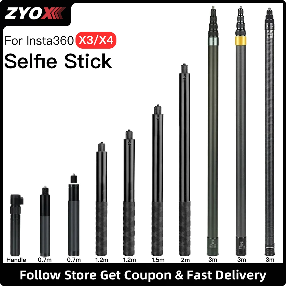 Selfie-Stick-for-Insta360-X4-X3-One-X2-Bullet-Time-Rotating-Handle ...
