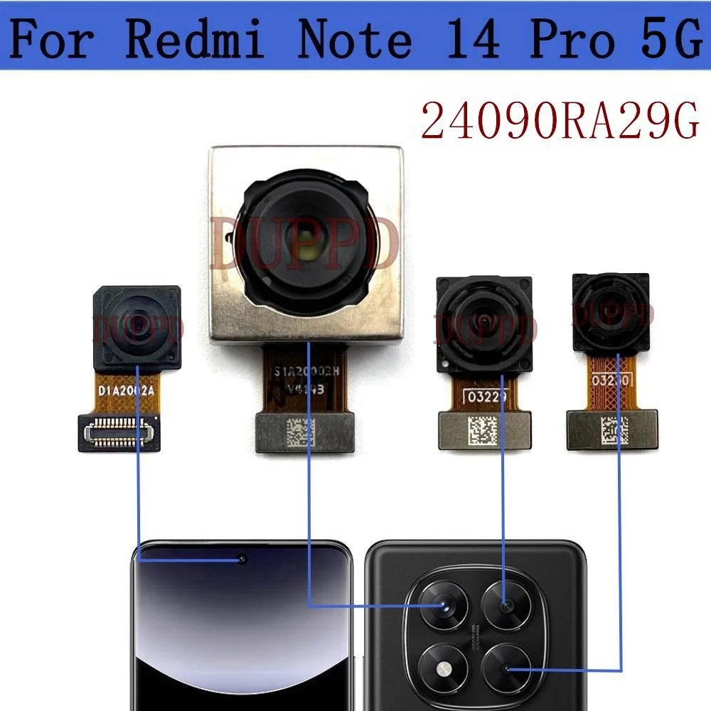 Cámara trasera delantera para Xiaomi Redmi Note 14 Pro 5G Selfie módulo ...