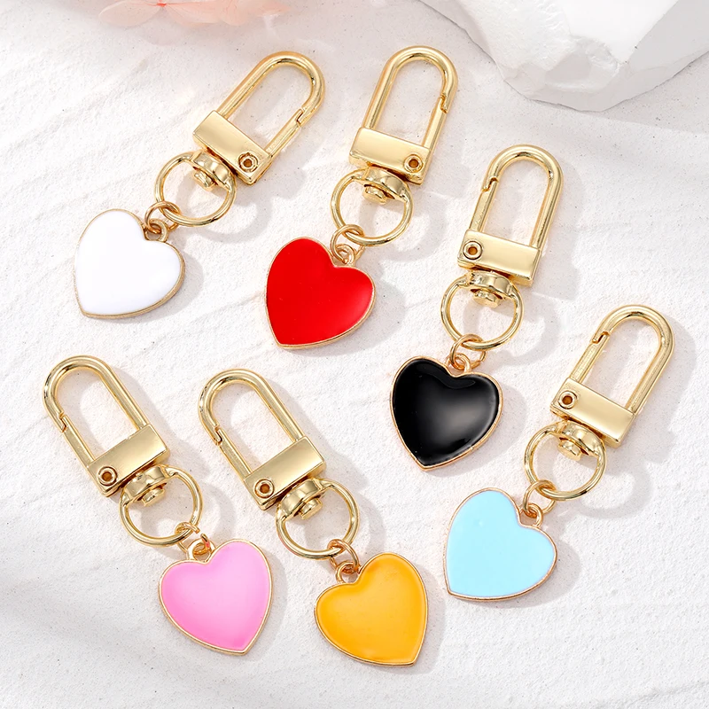 Multicoloured-Enamel-Heart-Keychain-Keyring-Friend-Lovers-Couple-Cute ...