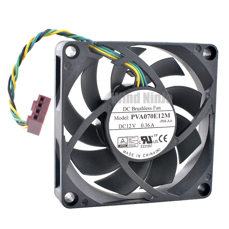 PVA070E12M-7cm-70mm-fan-70x70x15mm-DC12V-0-36A-4pin-6500rpm-high-speed ...