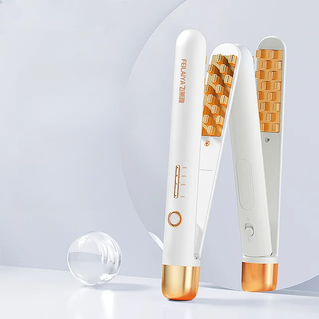 Mini 3D Grid Hair Crimper Curling Iron Volumizing Hair Iron Ceramic ...