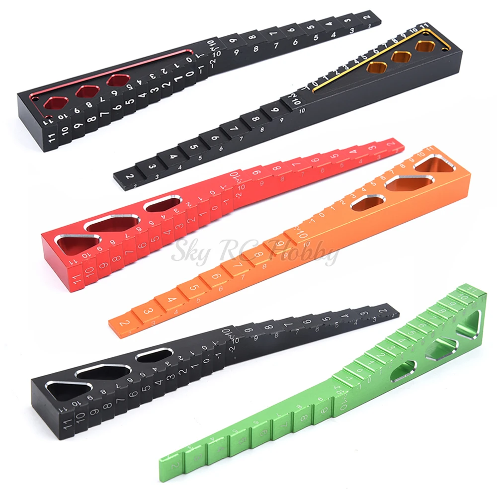 Aluminium Alloy 2 in 1 Ride Height & Droop Gauge (BU) For 1/10 1/8 1/16 ...