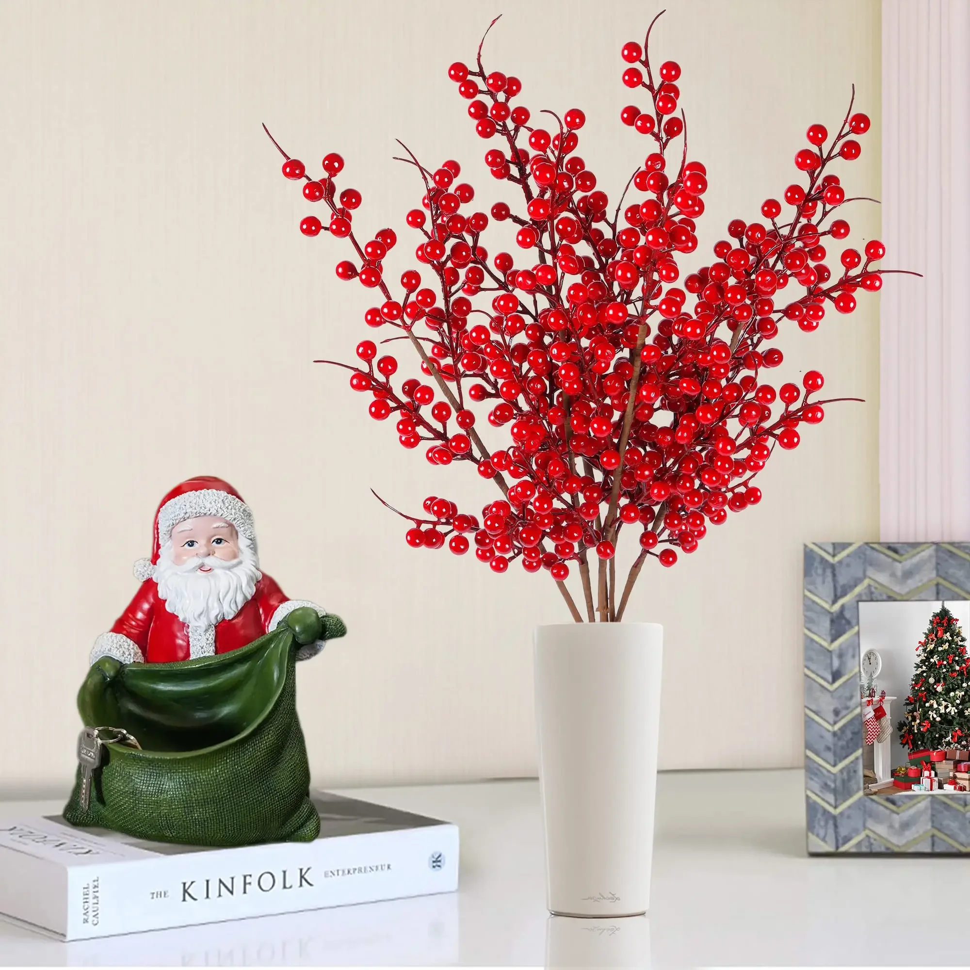 Artificial-Red-Berries-Stems-Long-Waterproof-Berry-Branches-for-Home ...