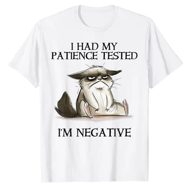 I-Had-My-Patience-Tested-I-m-Negative-Cat-Funny-T-Shirt-Cute-Cat-Lover ...