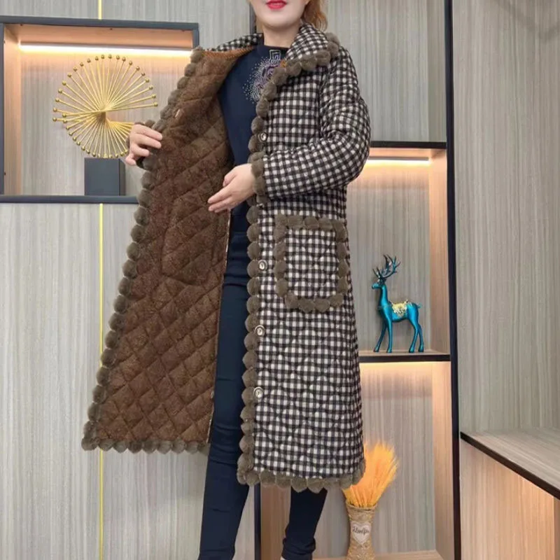 New-Autumn-Winter-Cotton-Padded-Coat-Long-Plus-Fleece-Thicke-Warm-Women ...