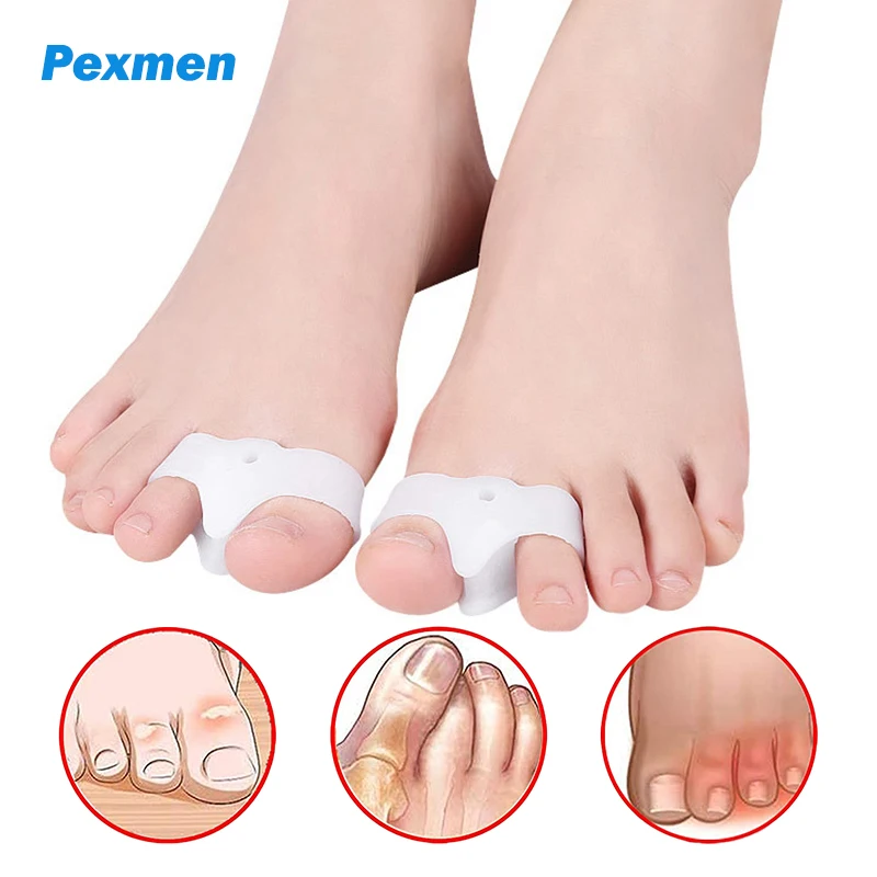Pexmen 2pcs Gel Toe Separators Toe Spacers Straightener Bunions ...