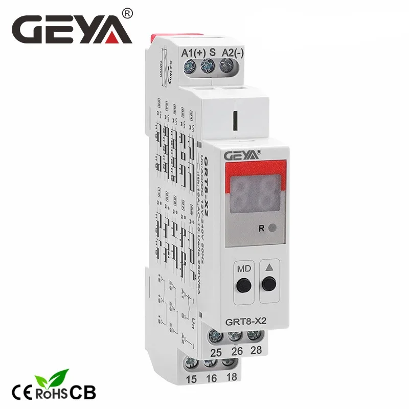 12v Relay GAEYAELE 4 Channel 1 SPDT DIN Rail Mount 12V 24V DC/AC ...