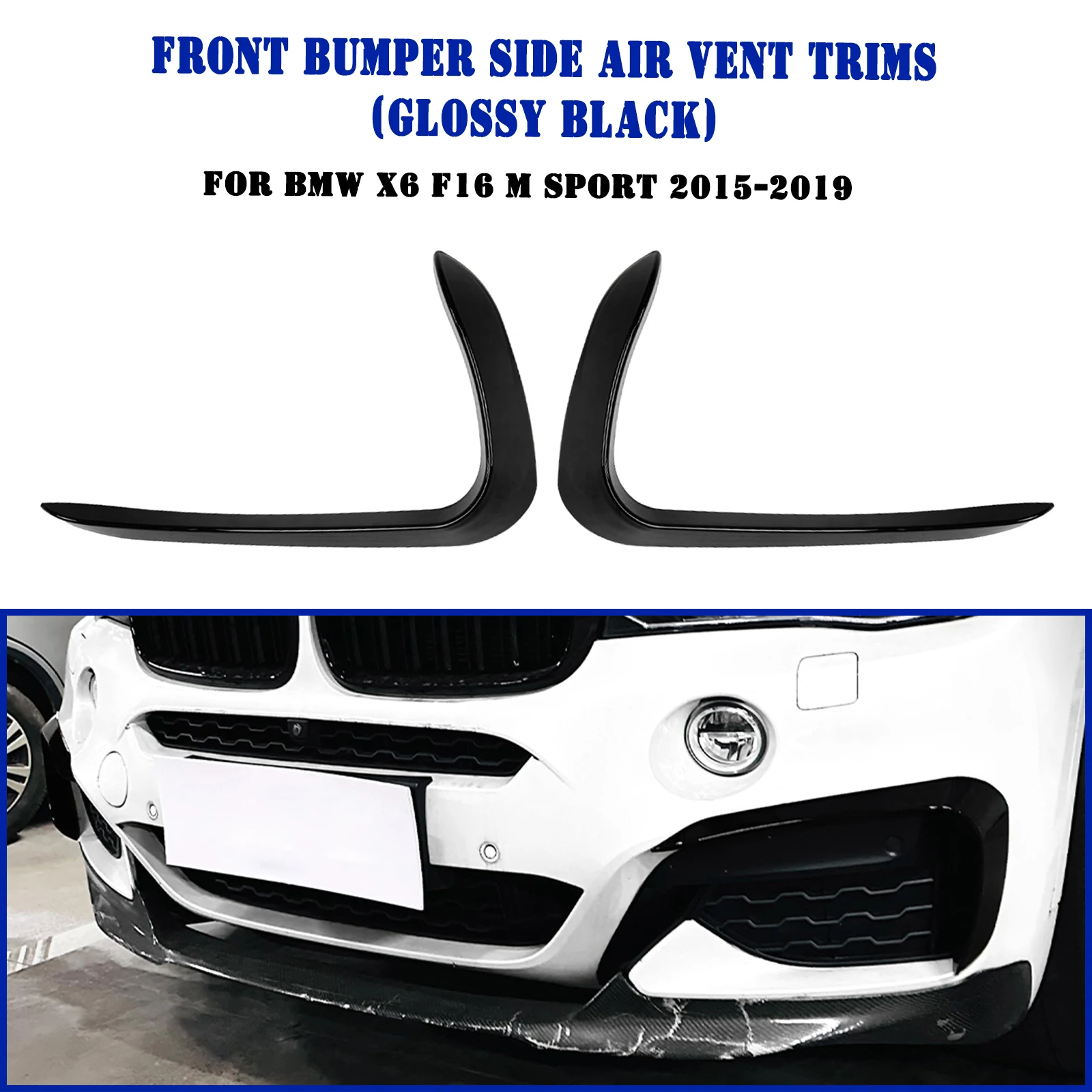 For-BMW-X6-F16-M-Sport-2015-2019-Front-Side-Air-Vent-Trim-Carbon-Fiber ...