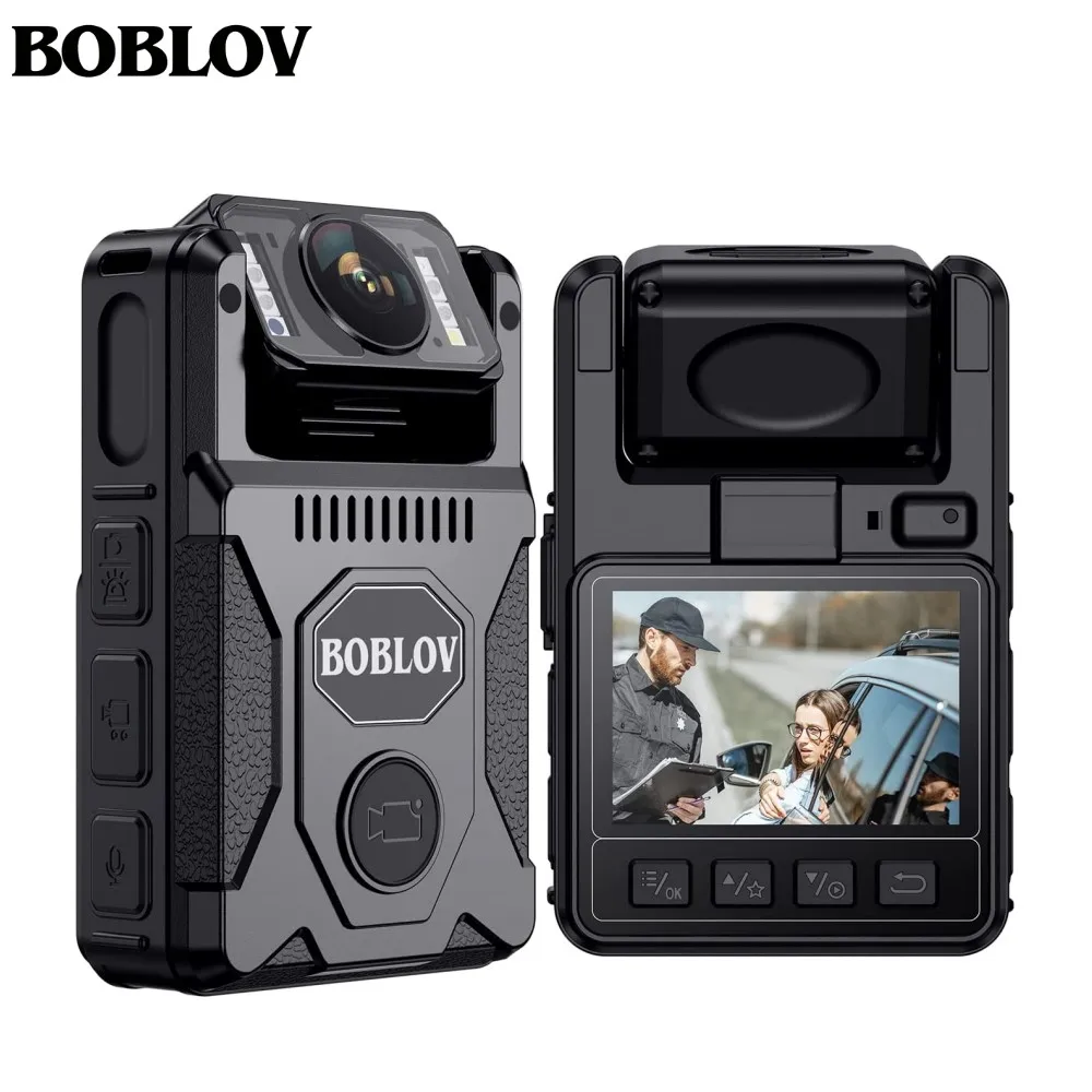 BOBLOV Mini Camera M7 128GB GPS Police Body Worn Camara 180 Degrees ...