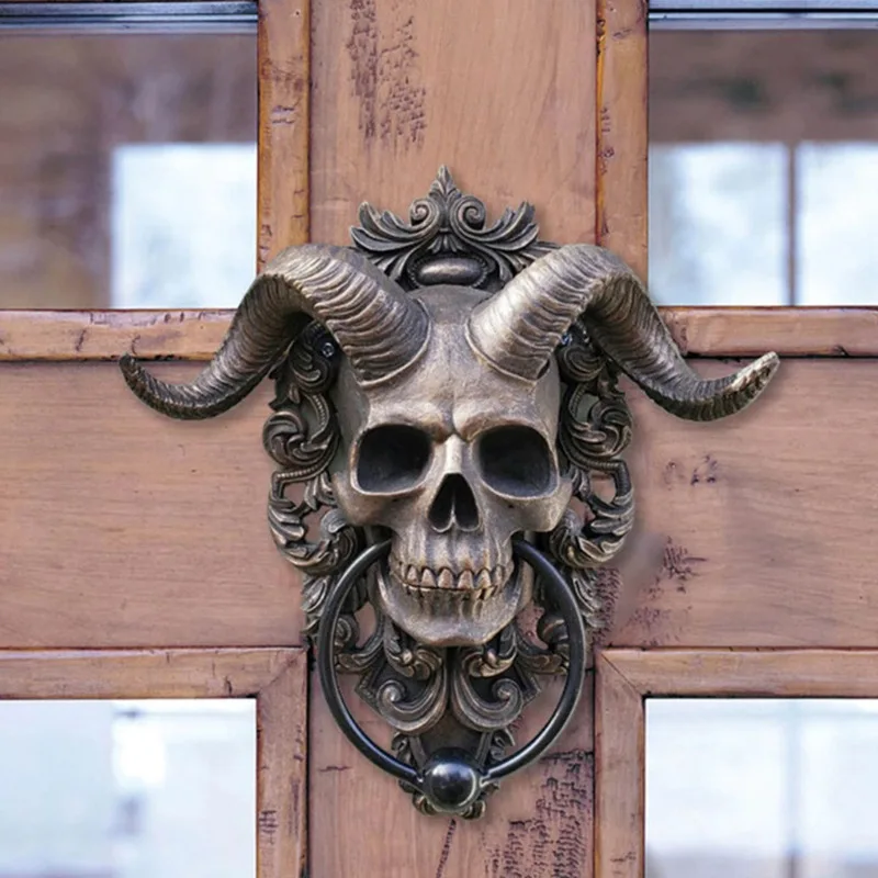 Satan-Skull-Sheep-s-Head-Figurine-Door-Knocker-Ornaments-Resin-Crafts-Statue-Decoration-Punk ...