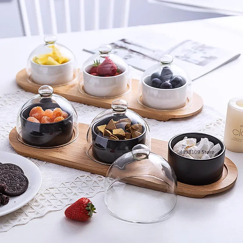 Japanese Tableware Black Ceramic Dessert Bowl Fruit Platter Creative ...