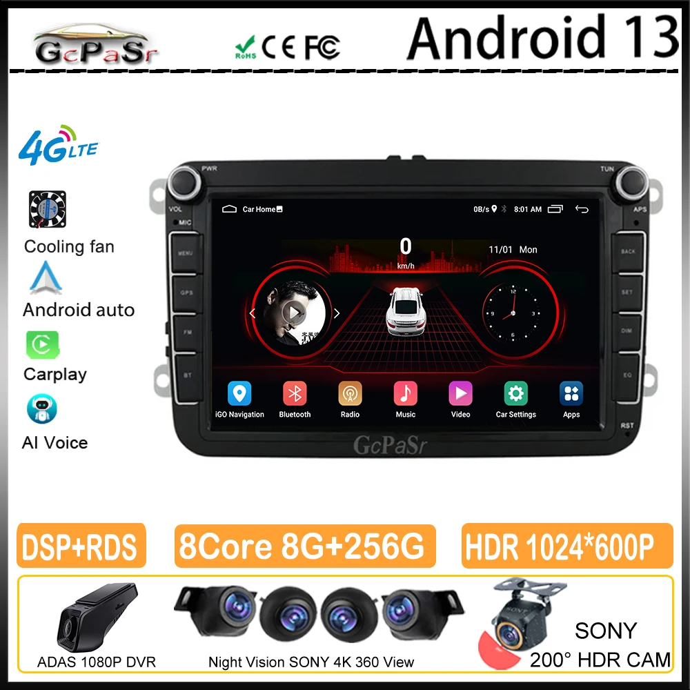 Android For VW Volkswagen Passat B7 B6 Golf Touran Polo Tiguan Jetta ...
