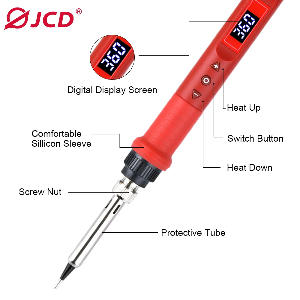 JCD 80W 908U Digital Electric Soldering Iron Kit Set Temperature ...