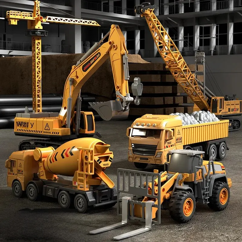 Inertia-Alloy-Engineering-Toy-Car-Set-Children-Boys-Excavator-Lift-Car ...