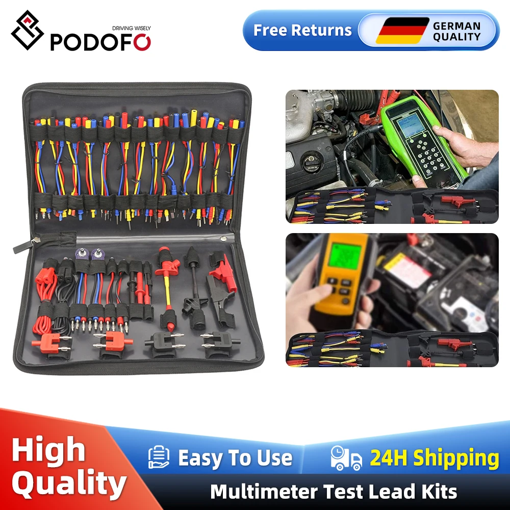 Podofo - Juego de 70 Piezas de Cables de Prueba para Multímetro, Juego ...