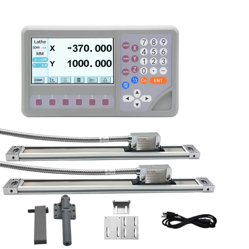 Dro 2 Axis Digital Readout Display System with 5um 50-1000mm Magnetic Scale Encoder Sensor for ...