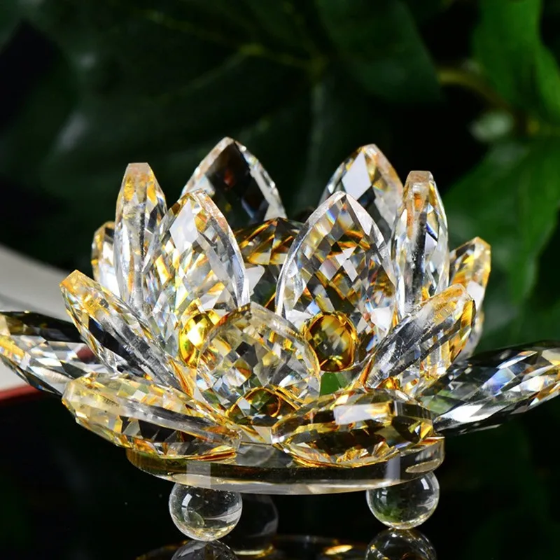 80mm-Quartz-Crystal-Lotus-Flower-Crafts-Glass-Paperweight-Fengshui ...