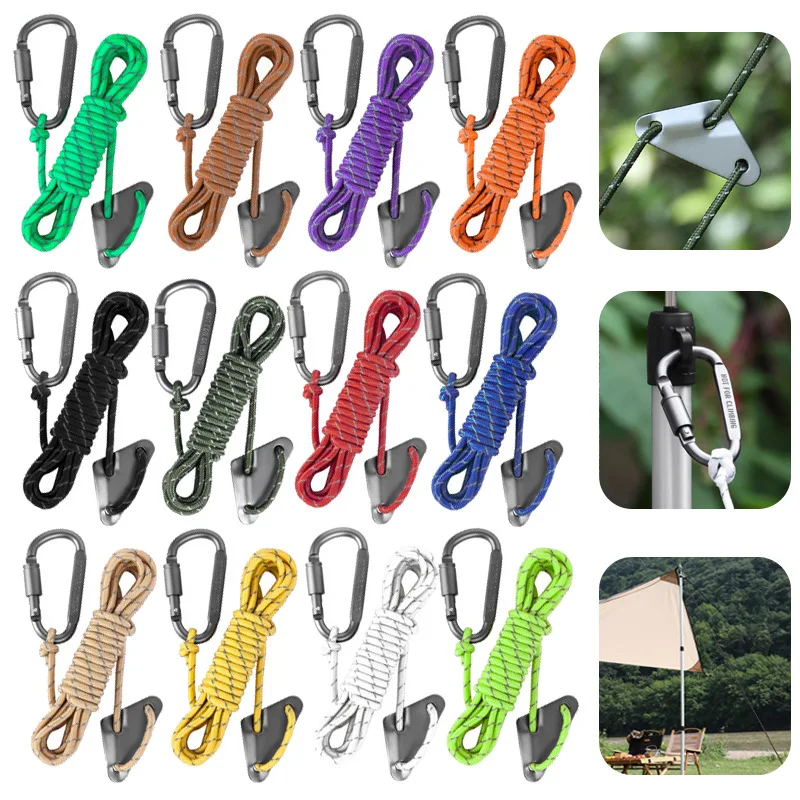 Tent rope 4mm bold reflective outdoor windproof 4m canopy fixed rope ...
