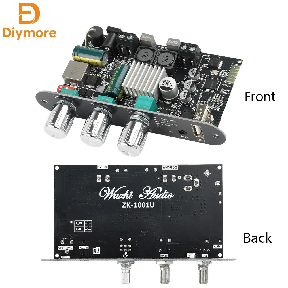 ZK-1001U DC 9-24V Mono 100W 5.3 Bluetooth Amplifier Board Module Stereo ...