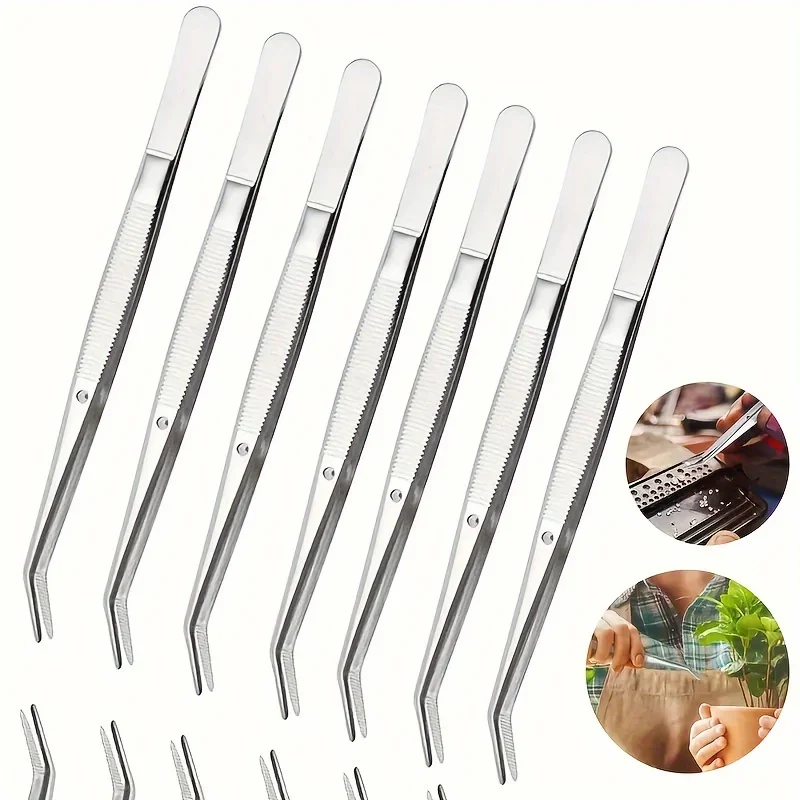 2/5pcs Multi-Purpose Stainless Steel Tweezers,Sewing,Nail Art,Eyebrow ...