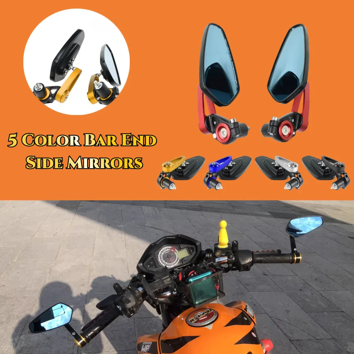 For-Motorcycle-Scooter-Anti-dazzling-Aluminum-Side-Mirrors-Bar-End-Rear ...