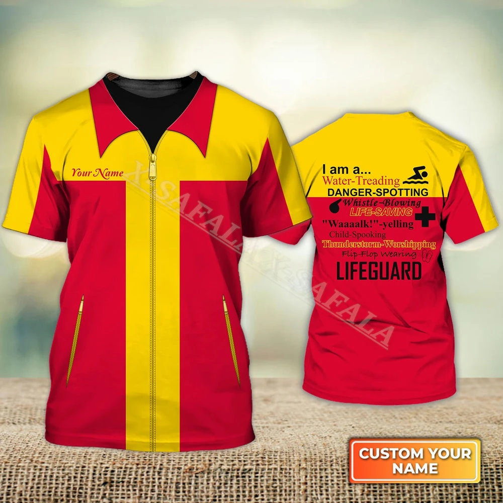 Uniforme de salvavidas para hombre, camisetas con estampado 3D completo ...