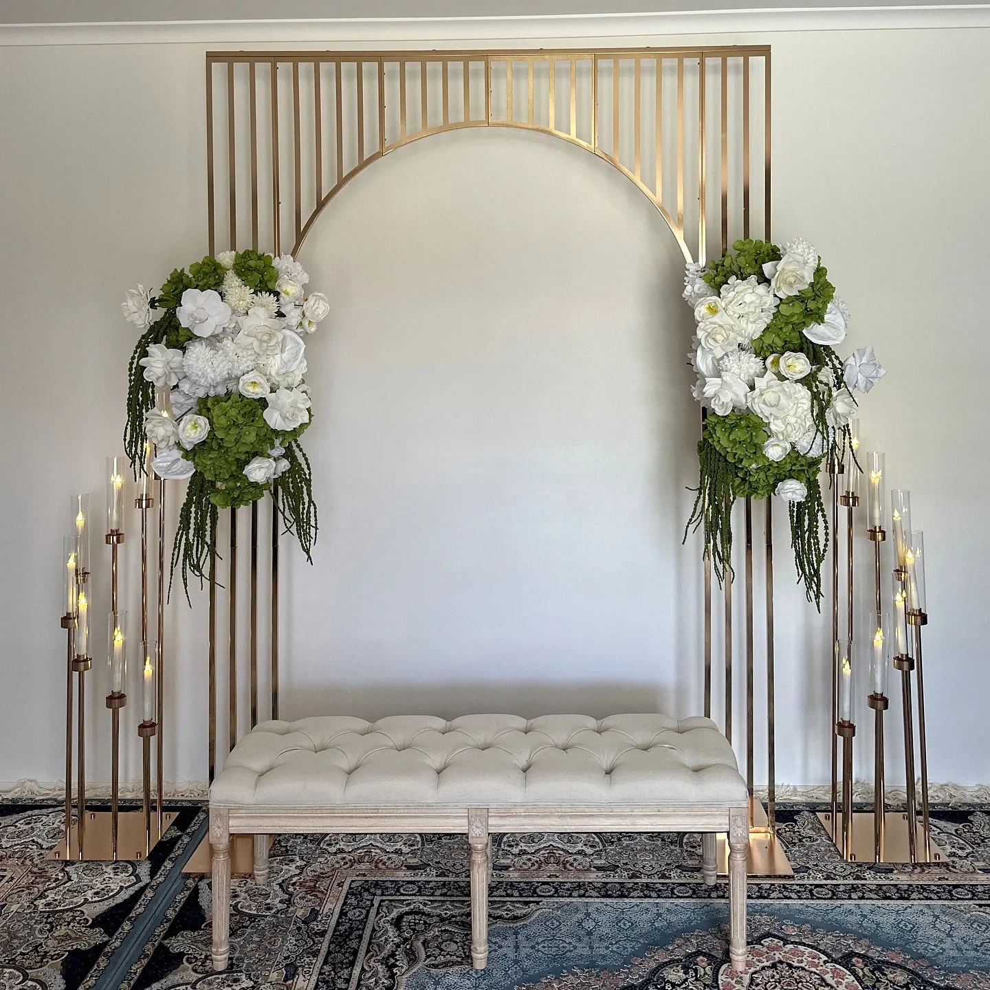 2m/2.4m Gold-Plated Metal Wedding Arch Outdoor Backdrop for Garden ...