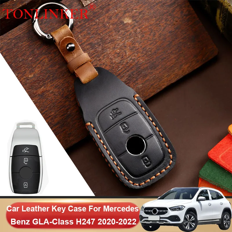Genuine Leather Car Key Case For Mercedes Benz GLA-Class H247 CLA 180 ...