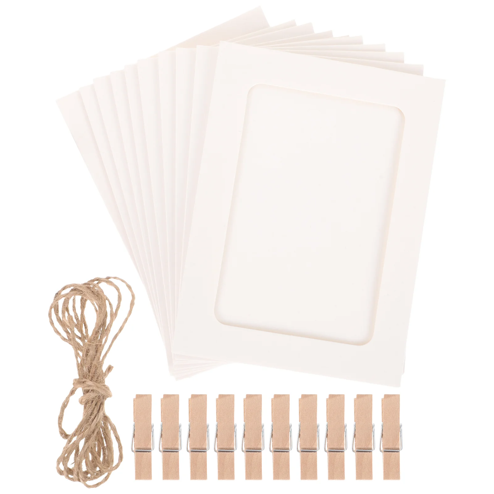20-Pcs-Photo-Frame-Jam-White-Paper-Picture-Frames-Cardboard-Rope ...