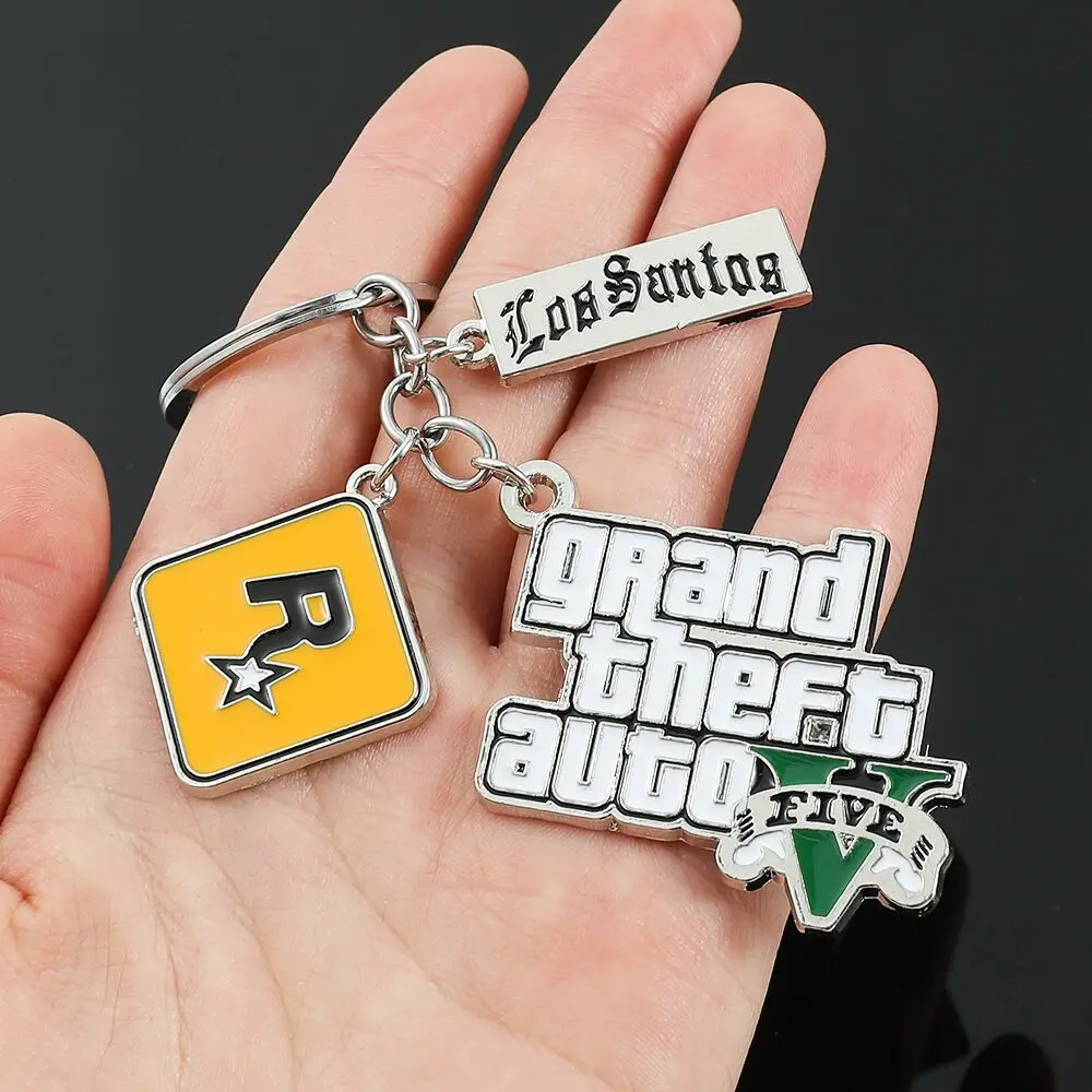 Game-PS4-GTA5-Keychain-GTA-V-Grand-Theft-Auto-5-Star-Muti-Pendant ...