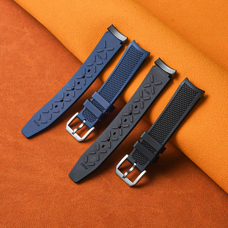 Fluororubber-FKM-Watch-Strap-20mm-For-IWC-Portuguese-series-chronograph ...