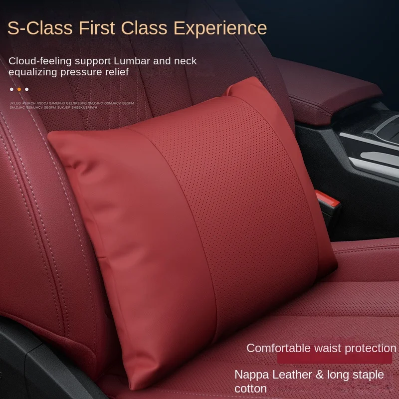 Long-Staple-Cotton-Car-Neck-Pillow-Lumbar-Backrest-Support-Breathable ...