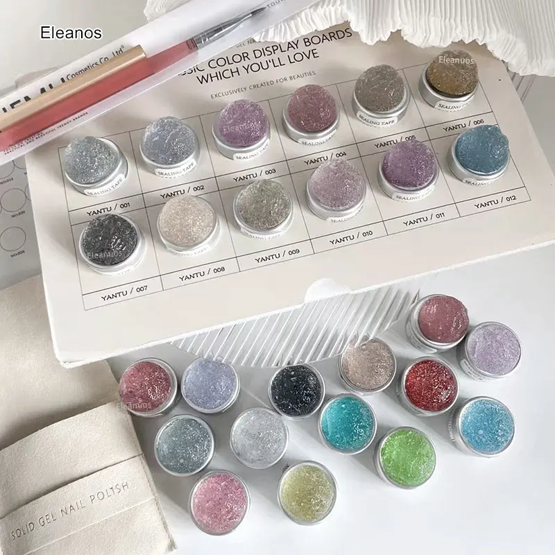 Eleanos-26pcs-Solid-Cream-Gel-Flash-Reflective-Glitter-Mud-Gel-No ...