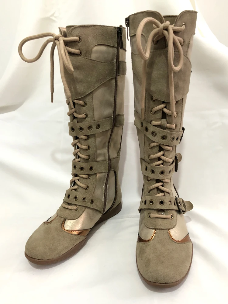 Traf-Botas-Retro-Martin-para-mujer-botas-hasta-la-rodilla-con-vendas ...