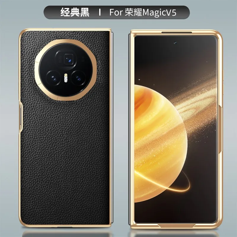 Case for Honor Magic V5 V3 V2 VS3 VS2 Electroplated Litchi PU Leather ...