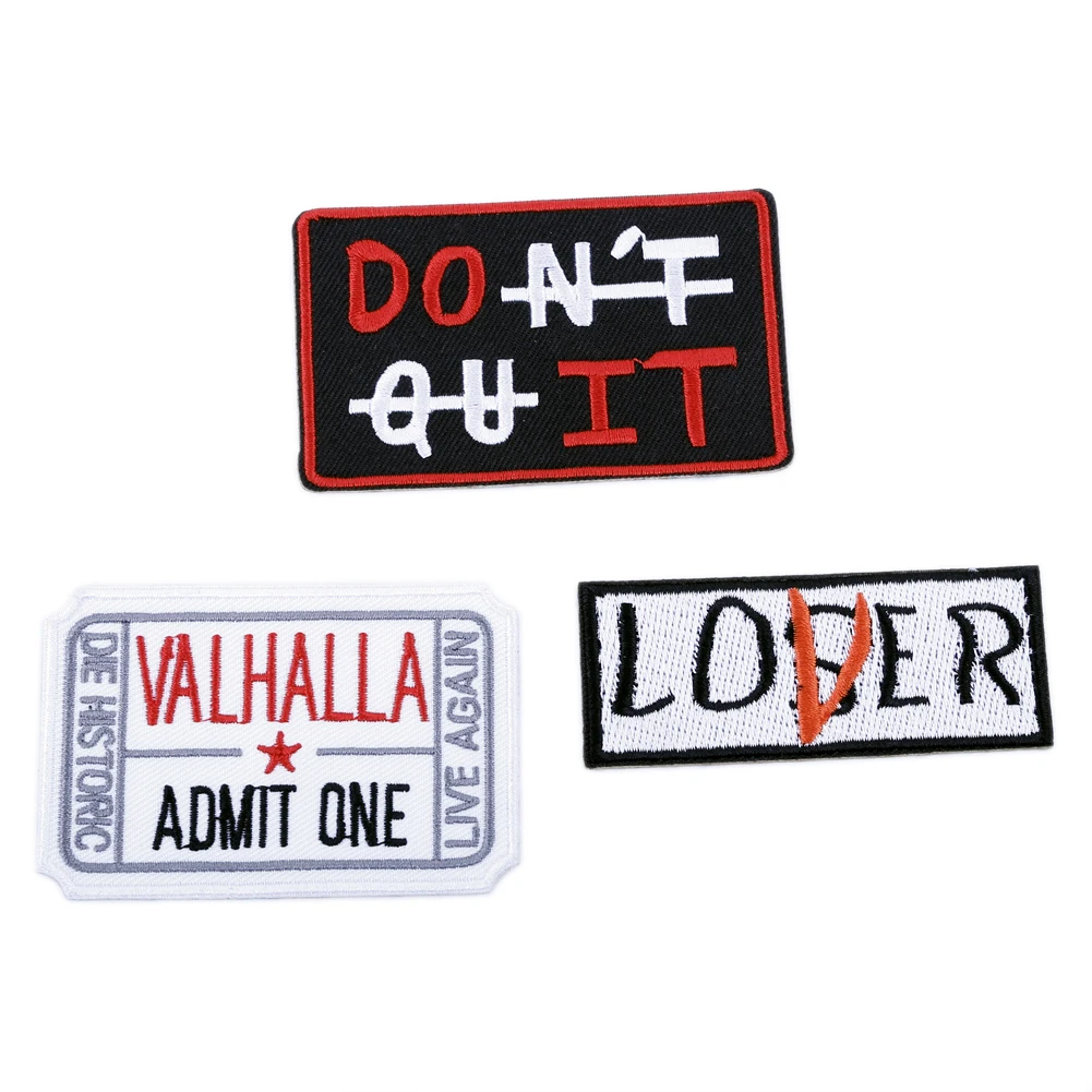 Don-t-Quit-Embroidery-Slogan-Patch-3M-Glue-Self-adhesive-Sticker ...