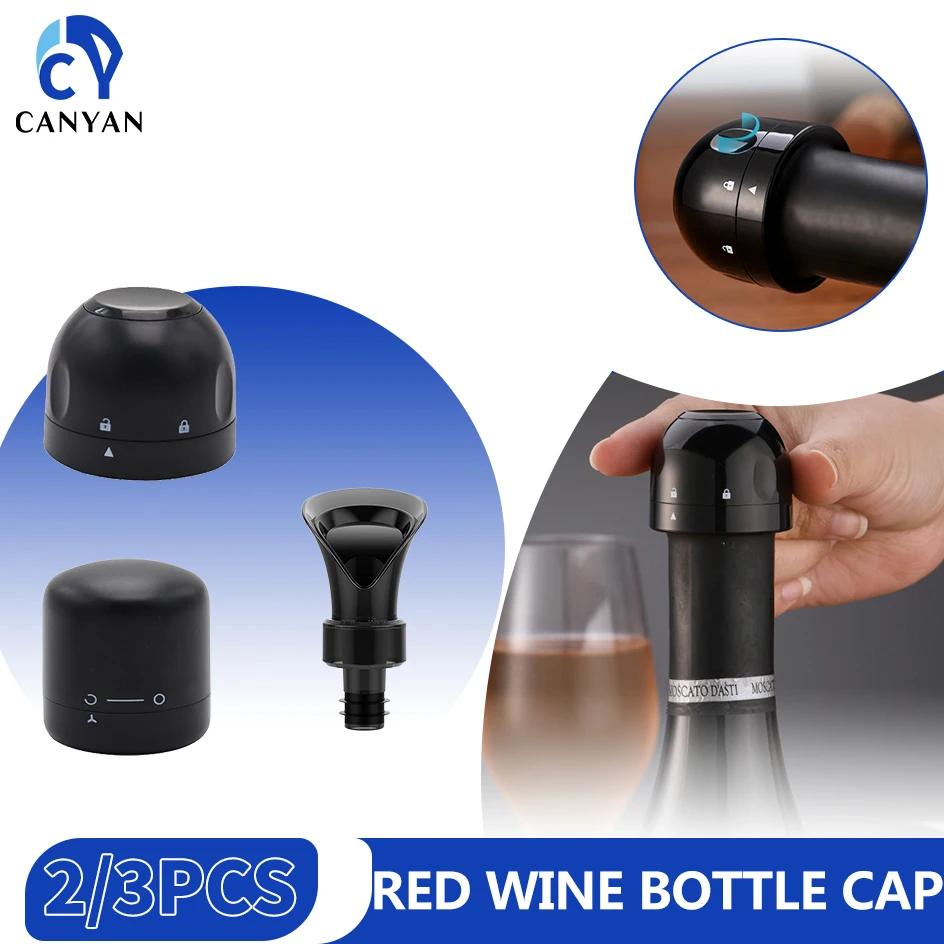 2-3pc-Reusable-Vacuum-Red-Wine-Bottle-Cap-Stopper-Silicone-Sealed ...
