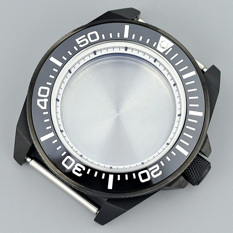 Black-43-8mm-Watch-Cases-Modified-Samurai-Diving-Ceramic-Bezel-Sapphire ...