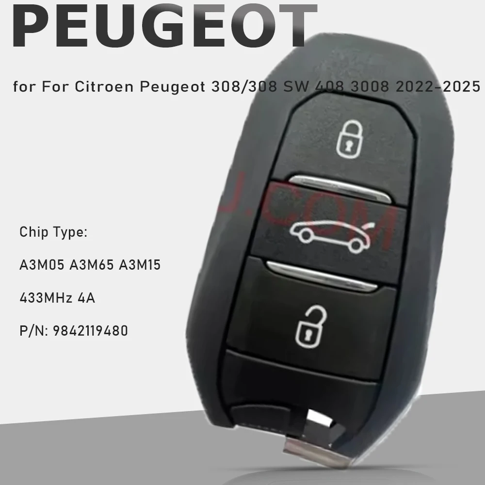 KEYECU Aftermarket Smart Key Fob A3M05 A3M65 A3M15 4A 433MHz 9842119480 ...