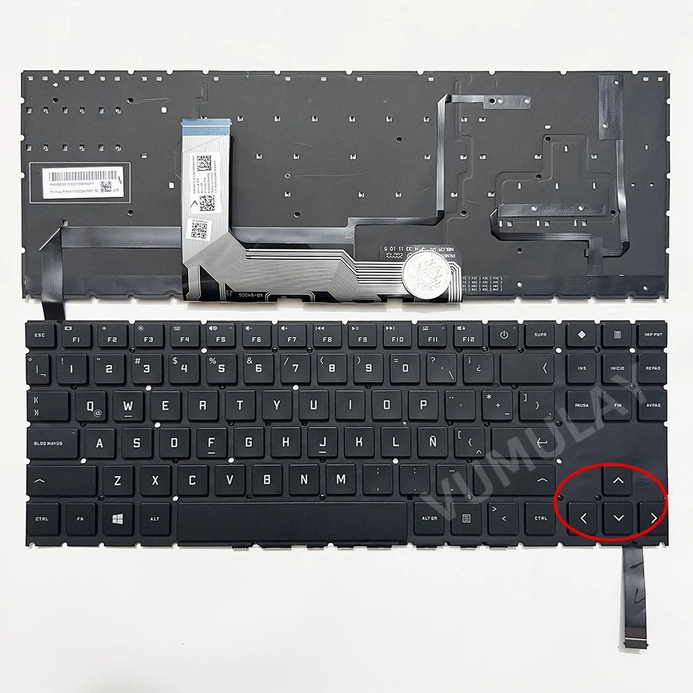 Spanish/Latin RGB Backlit Keyboard for HP OMEN 16-K 16-K0023DX 16-U 16 ...