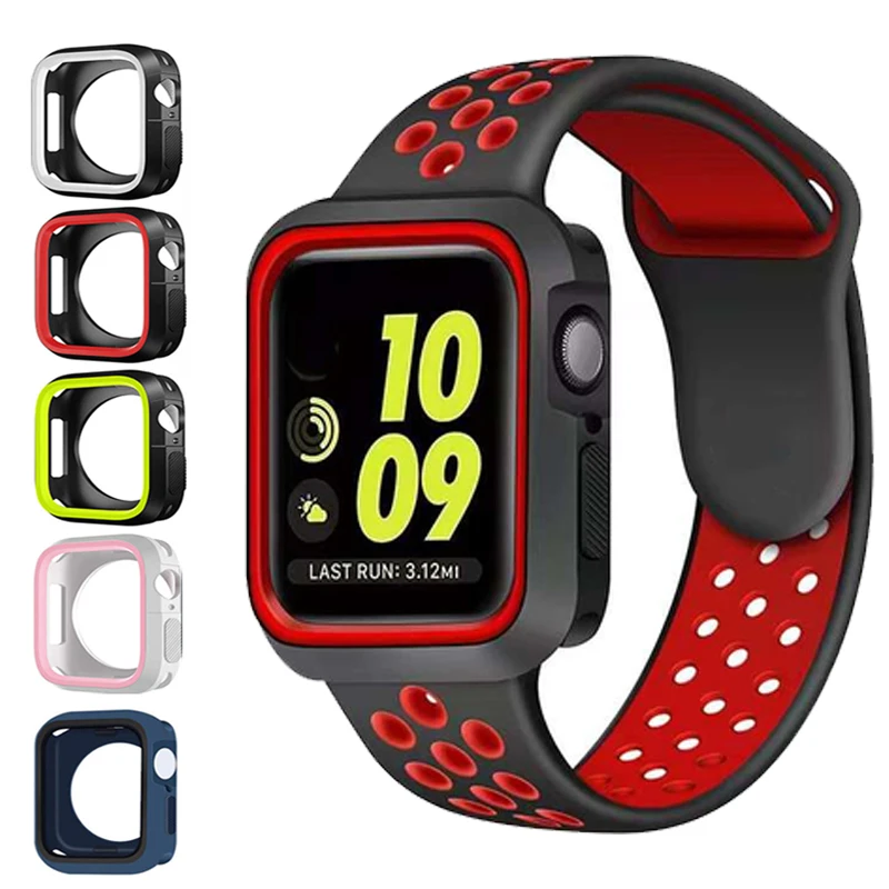Silicone-cover-For-Apple-Watch-case-44mm-40mm-45mm-41mm-42mm ...