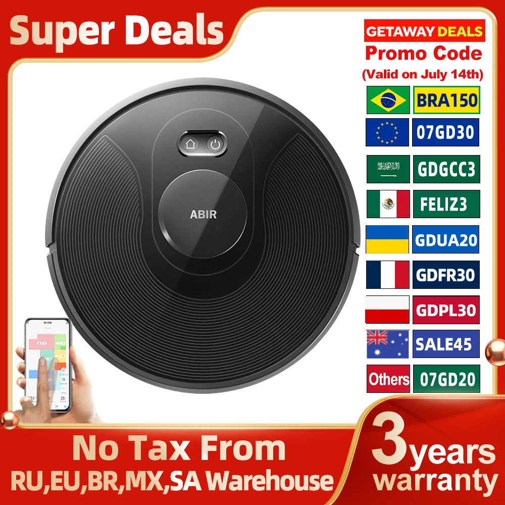 ABIR-X8-Robot-Vacuum-Cleaner-Laser-System-Multiple-Floors-Maps-Zone ...