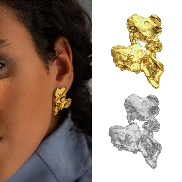 Gold Nugget Earrings For Men