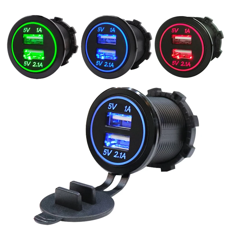 Fast-Car-Charger-Dual-USB-Socket-Power-Plug-12V-24V-USB-Moto-Auto ...