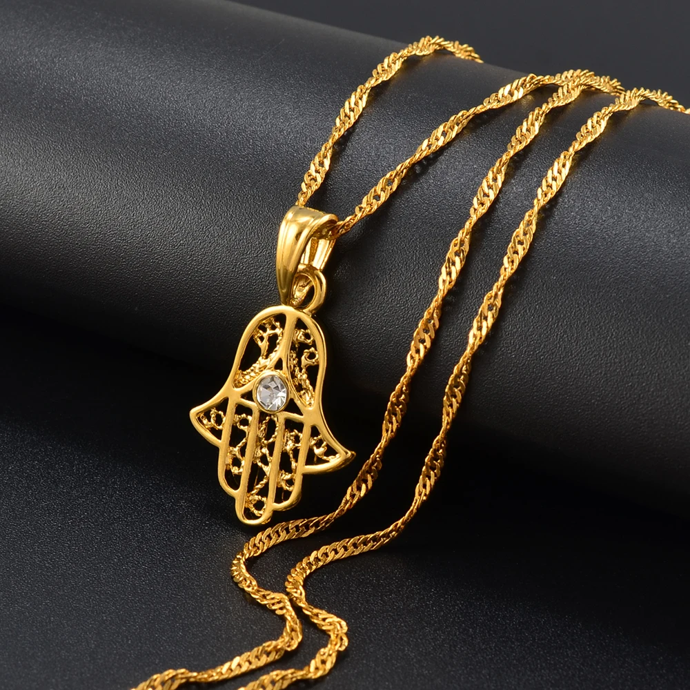 Gold Hamsa Necklace | Hamsa Pendant | Hand Pendant | Jewelry - Pendant ...