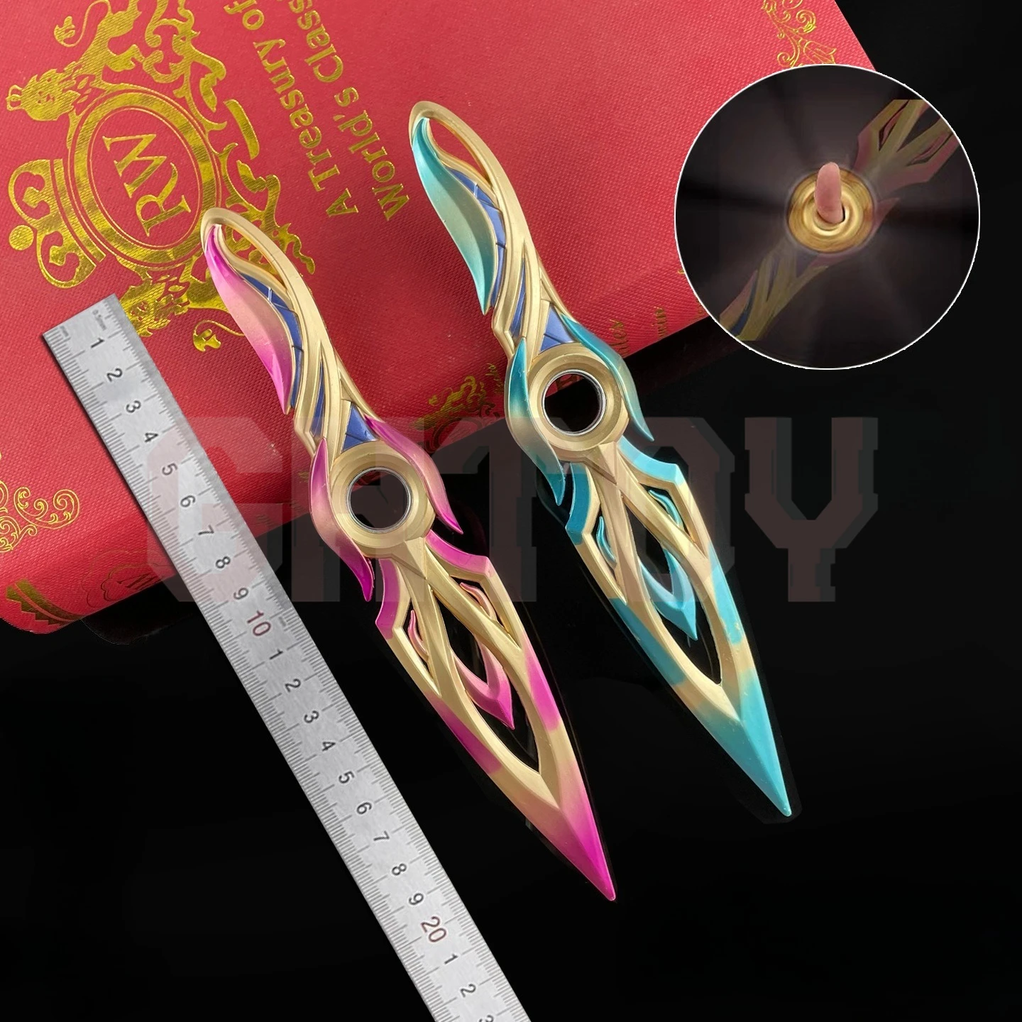 22cm Valorant Mystbloom Kunai with Holster Rotatable All Metal Knife ...