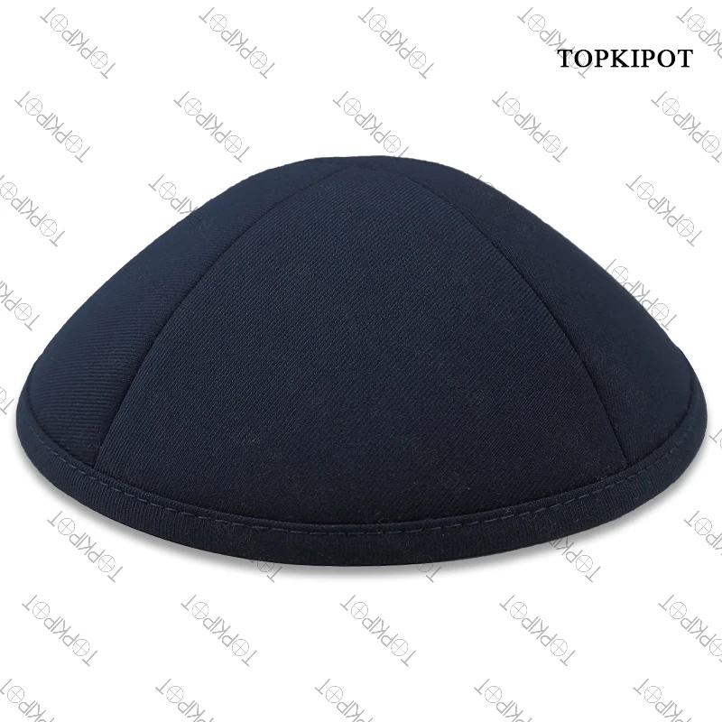 Navy suit clothRaw Silk Kippot Custom Logo Daily Jewish Kippah Linen ...