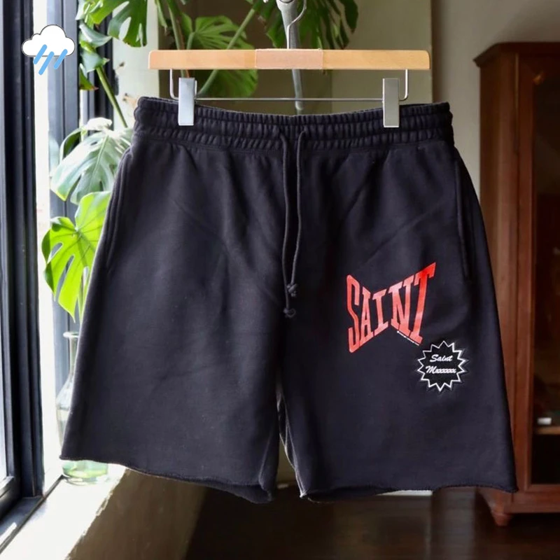 24SS-Casual-Jogger-Drawstring-Saint-Shorts-Men-Women-High-Quality ...